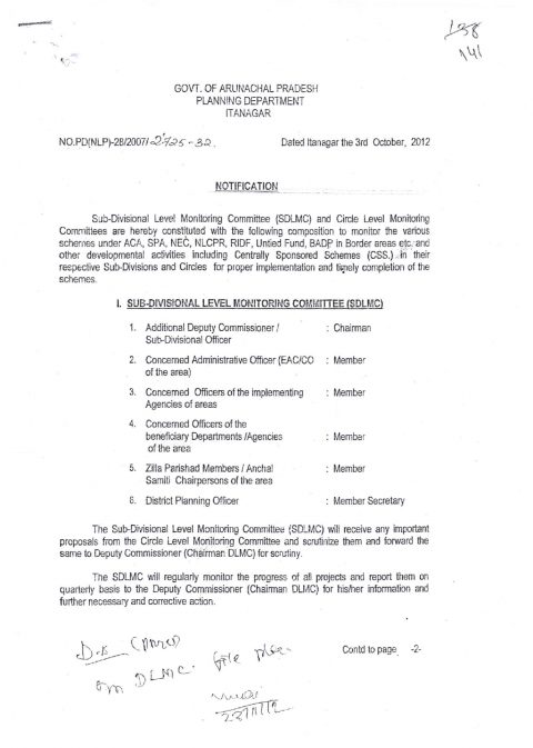 Monitoring Committee Constitution | Department Of Planning, Investment ...